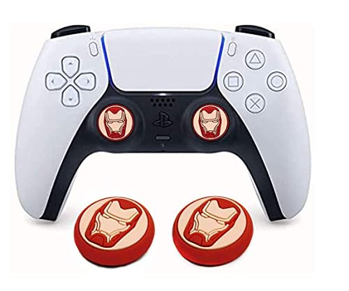 2Pcs Analog Thumb Grip Stick Cover, Dualsense Wireless Controllers Game Remote Joystick Cap, Fantastic Non-Slip Silicone Handle Protection Cover for PS5/PS4/Xbox one/360/NS PRO (Iron-mn))