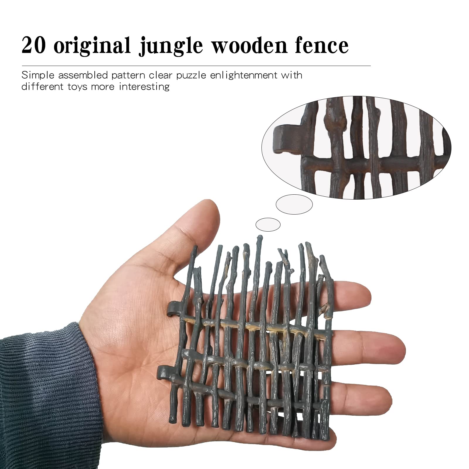 20PCS Corral Fence Toy Accessories Panel Set Farm Corral Fence with Gate Horse Paddock Barn Farm Animals for Toddlers Kids Preschool Educational Gift Sets