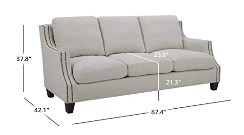 Amazon Brand β Stone & Beam Hina Classic Sofa Couch with Nailhead Trim, 87"W, Cream