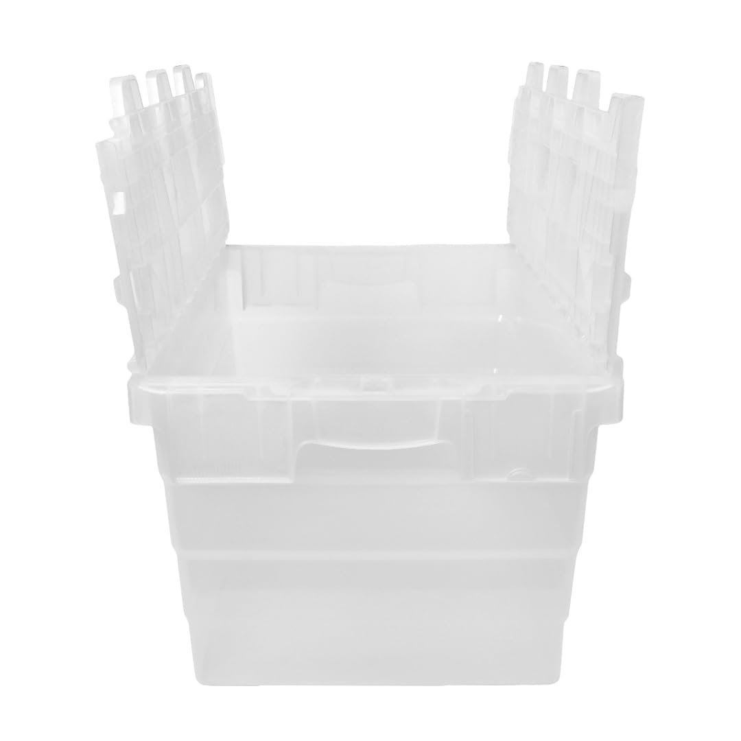 2-PACK Optimax Clear Storage Bin with Lid - 12 Gallon Tote for Garage, Home, Office, Toys - Durable Stackable Box (12"x14"x9") (KeepBox, 2.0, Count)