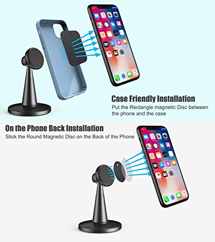 enGMOLPHY Magnetic Phone Stand Desk Magnet Desktop Cell Phone Holder, Office Desk Smartphone Stand for iPhone13/12Mini/13/12/13/12 Pro/12/11 Xs XR 8 X 7 6 6s and More, Black