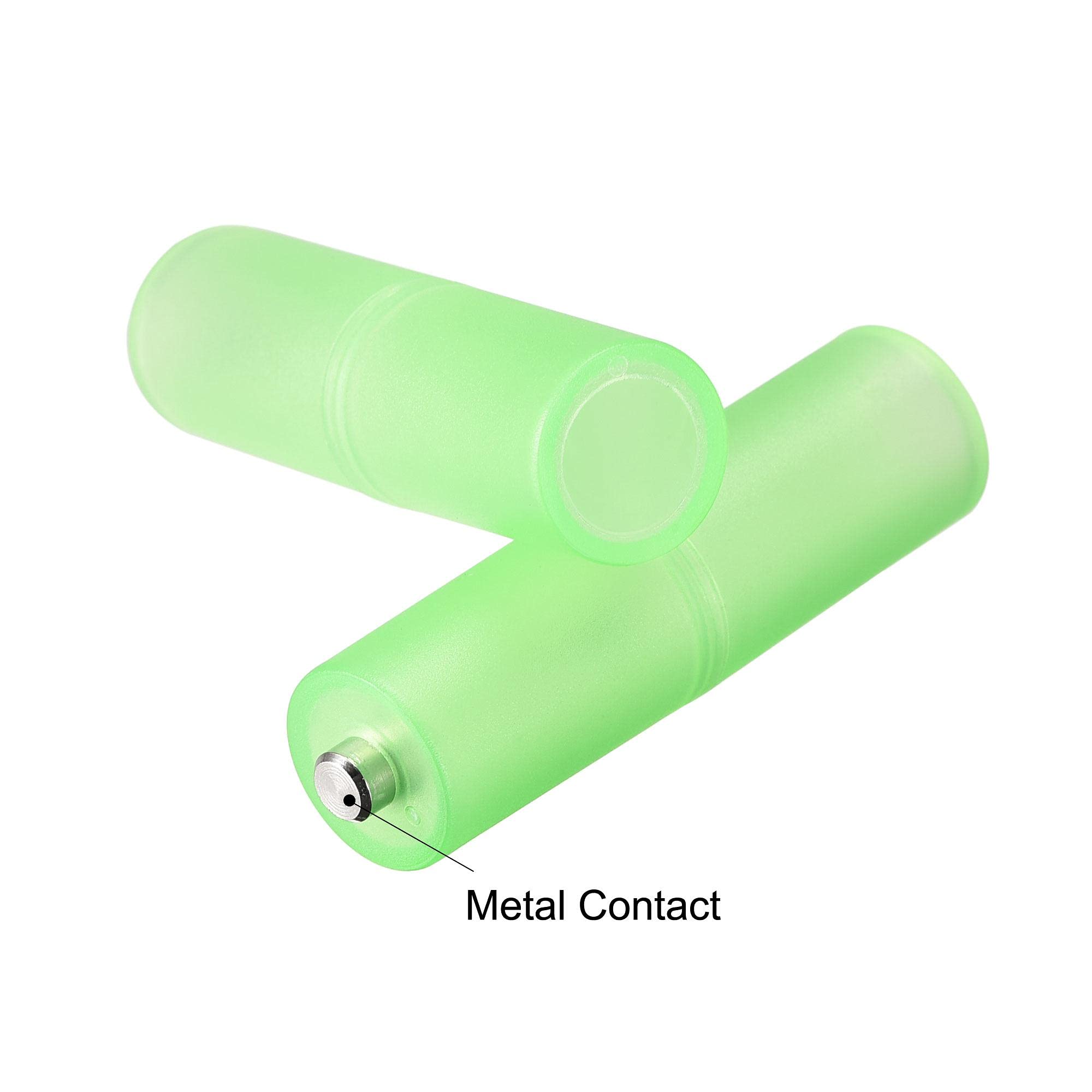 uxcell AAA to AA Battery Adapter Battery Converter Cases Holder Shell with Metal Contacts on One Bottom Green 4 Pcs