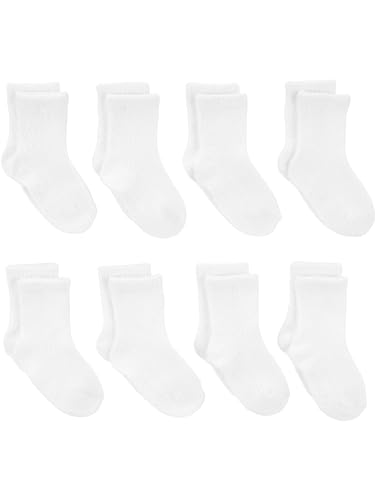 Simple Joys by Carter's Baby 8-Pack Chenille Socks, White, 6-12 Months