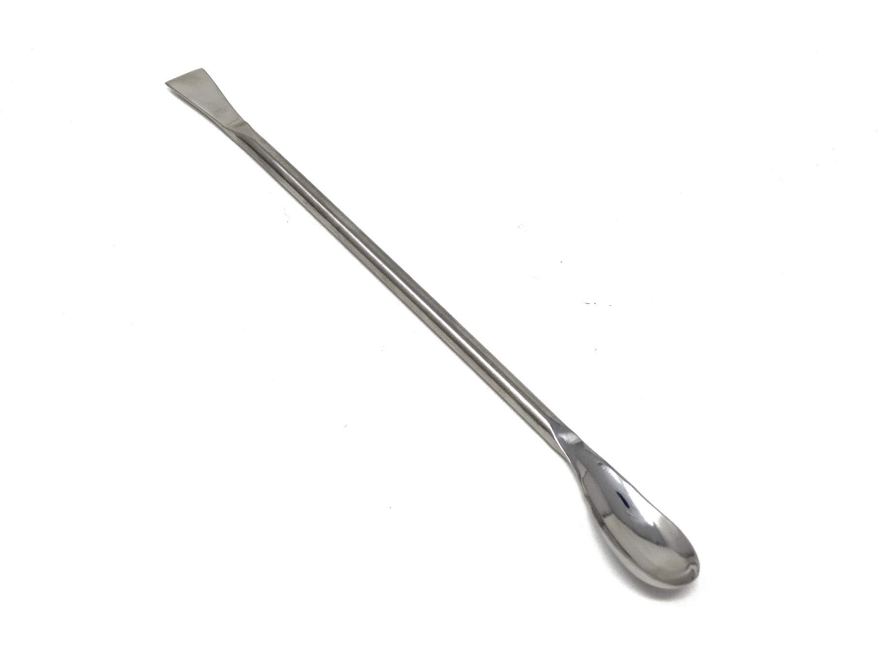 A2Z-SP001 Stainless Steel Double Ended Square & Angled Right Spoon Sampler Lab Spatula, 7" Length