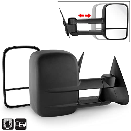 Acanii - Extend Telescoping Towing Side Mirrors Manual Non Heat Left+Right Driver + Passenger For 99-07 Silverado Sierra