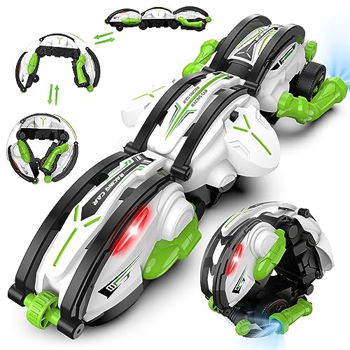 2023 Remote Control Car Snake 360° Rolling - RC Stunt Snake Car with LED Lights,2 Batteries 60+min,Indoor/Outdoor Toys for Kids Ages Age 6-12,Gifts for Christmas Birthday
