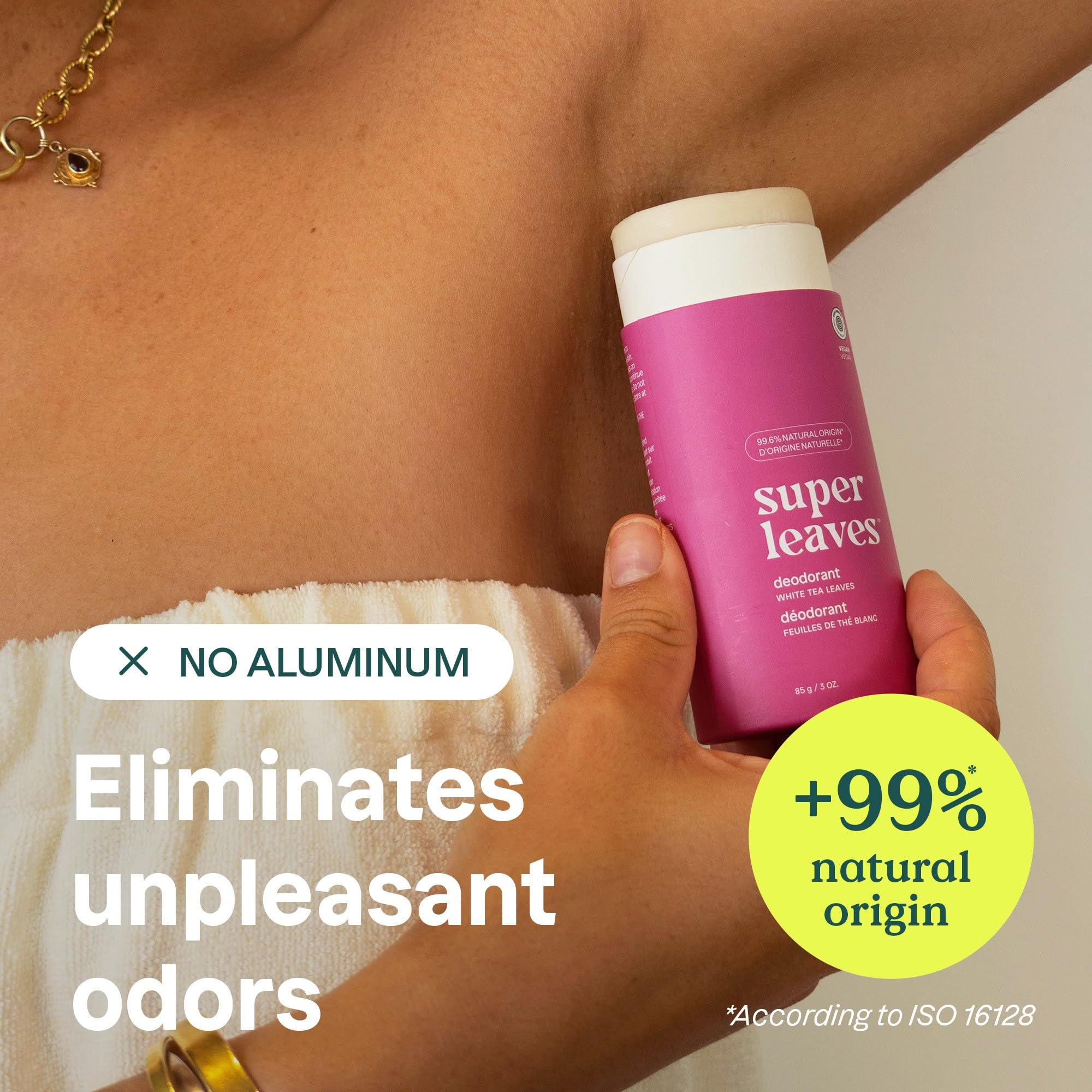 ATTITUDE Plastic-Free Deodorant, EWG Verified, Aluminum Free, Vegan Naturally Sourced Body Deodorants for Women & Men, Dermatologically Tested, White Tea Leaves, 3 Ounces