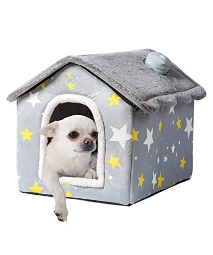 ANPPEX Indoor Dog House Warm Dog Bed, Plush Pet House Dog Cat Kennel with Removable Cushion Suitable for Small and Medium-Sized Dogs and Cats