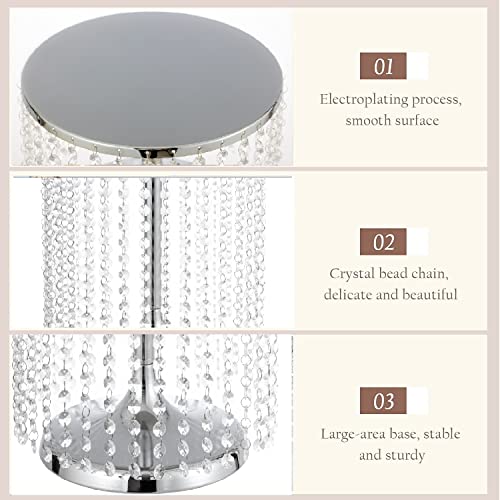 3pcs/Set Cake Stand with Metal Mirrored, Round Wedding Cake Stand Silver, Bling Cake Stand Trays for Wedding Table, Baby Shower, Birthday, Anniversary