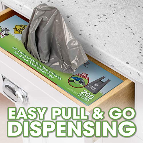Bags on Board Dog Poop Bags | Extra Thick Waste Pickup Bags with Easy Tie Handles | Easy Dispensing Drawer Pack | 200 Count