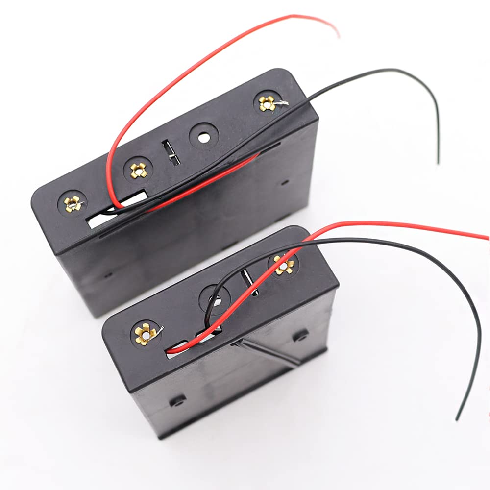 TWTADE 8PCS Battery Holder Case in Series Double 1/2/3/4 Slots 3.7V with Wire Leads for 18650 Battery I-034