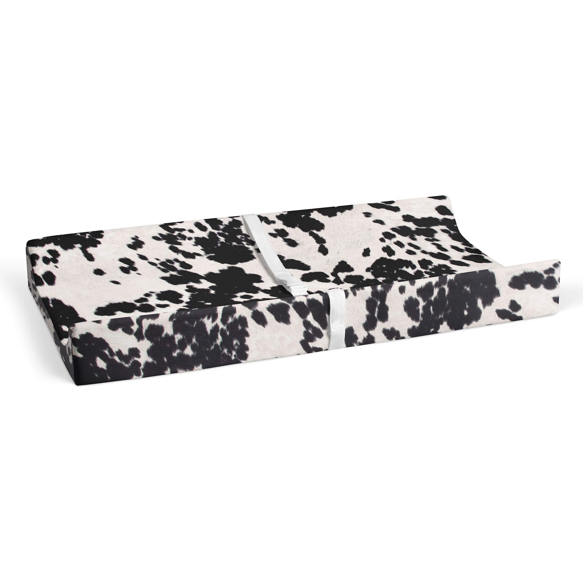 Glenna Jean Premium Western Cowboy Changing Pad Cover Stylish Ultra Soft Faux Black Cowhide for Boys Girls