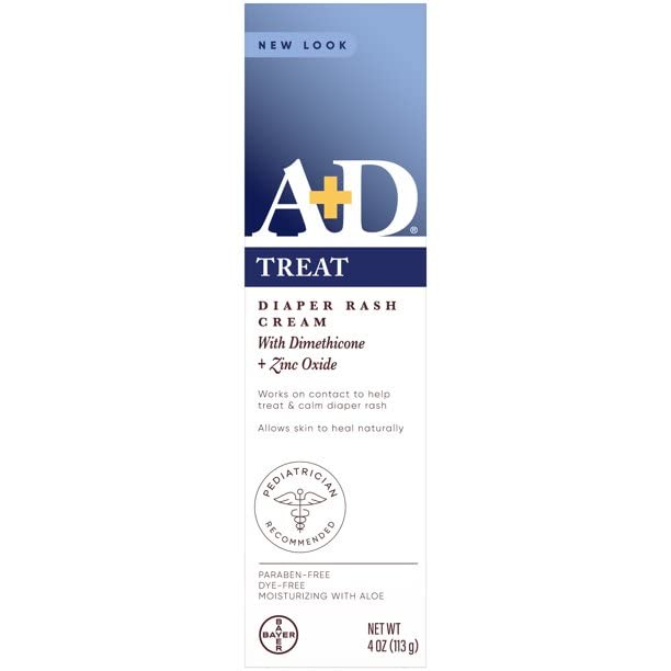 A&D Zinc Oxide Diaper Cream, 4 OZ (113 g) - Buy Packs and SAVE (Pack of 2)