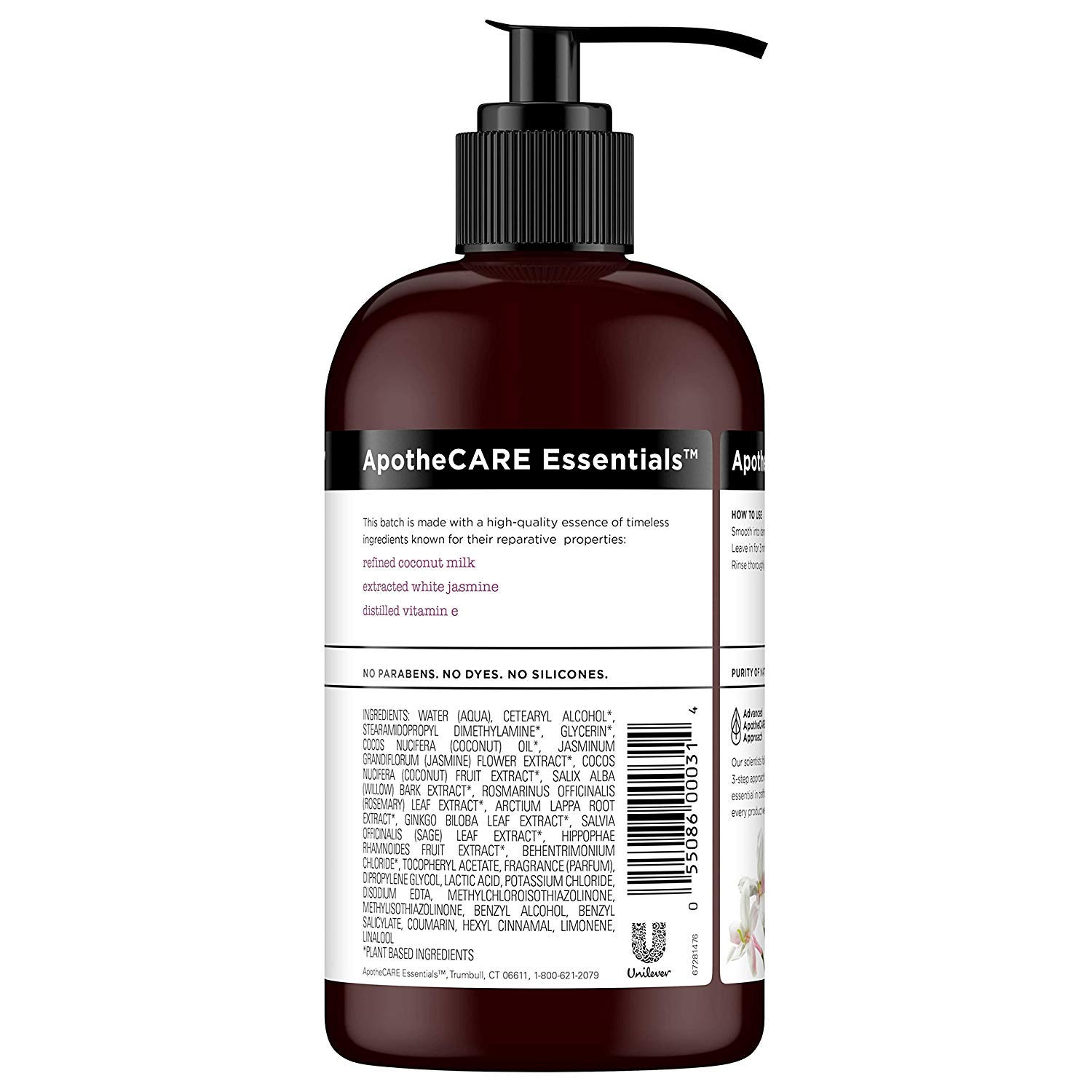 ApotheCARE Essentials Conditioner - The Mender - Coconut Milk, White Jasmine, Vitamin E - Net Wt. 12 FL OZ (355 mL) Per