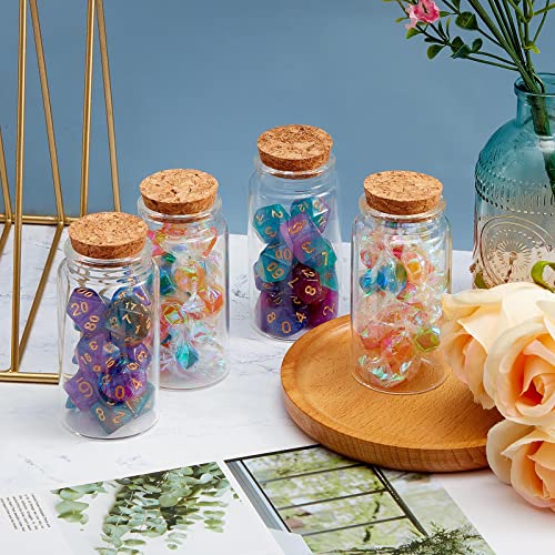 24 Pack Small Glass Cork Bottles, 100 ml/ 3.4 oz, Small Glass Jars Spell Jars Clear Potion Bottles Mini Glass Bottles with Cork Bottle Bright DIY Sand Water Message Decorative Jar Party Favors