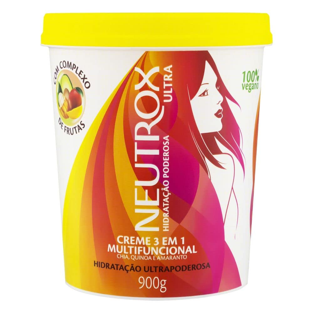 NEUTROX 3 in 1 Multifunctional Cream 100% Vegano (conditioner, treatment mask and styling cream) - Quinoa, Chia, Amaranth (900g) from Brazil.