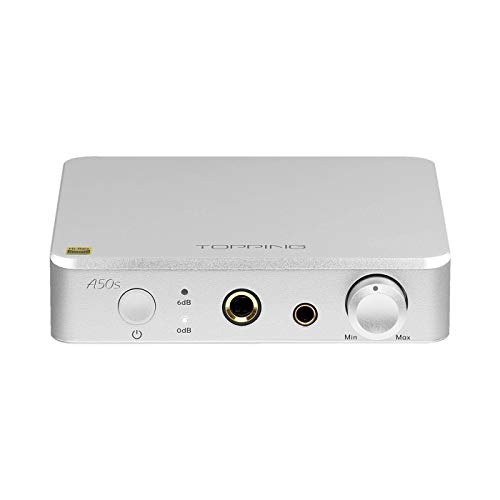 Topping A50s Preamplifier NFCA Fantasy HPA for Desktop HiFi 4.4mm Balanced Output Headphone Amplifier (Silver)