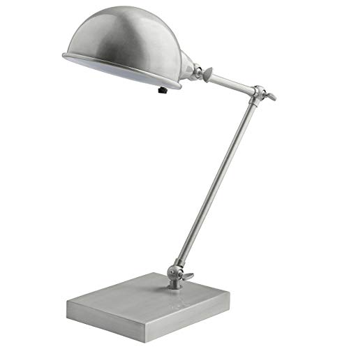 Amazon Brand – Stone & Beam Modern Vintage Adjustable Task Lamp, 17"H, Brushed Steel