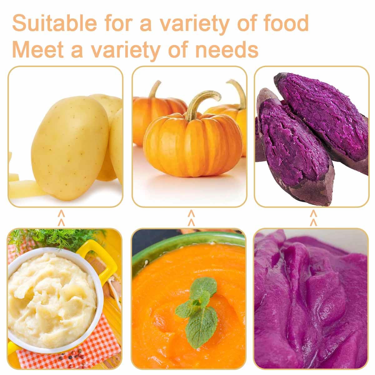 3 PCS Slotted Spoons Stainless Steel,Caviar Spoons for Home Restaurant Pressed Fruit Potato Garlic Paste Filter SoupQA