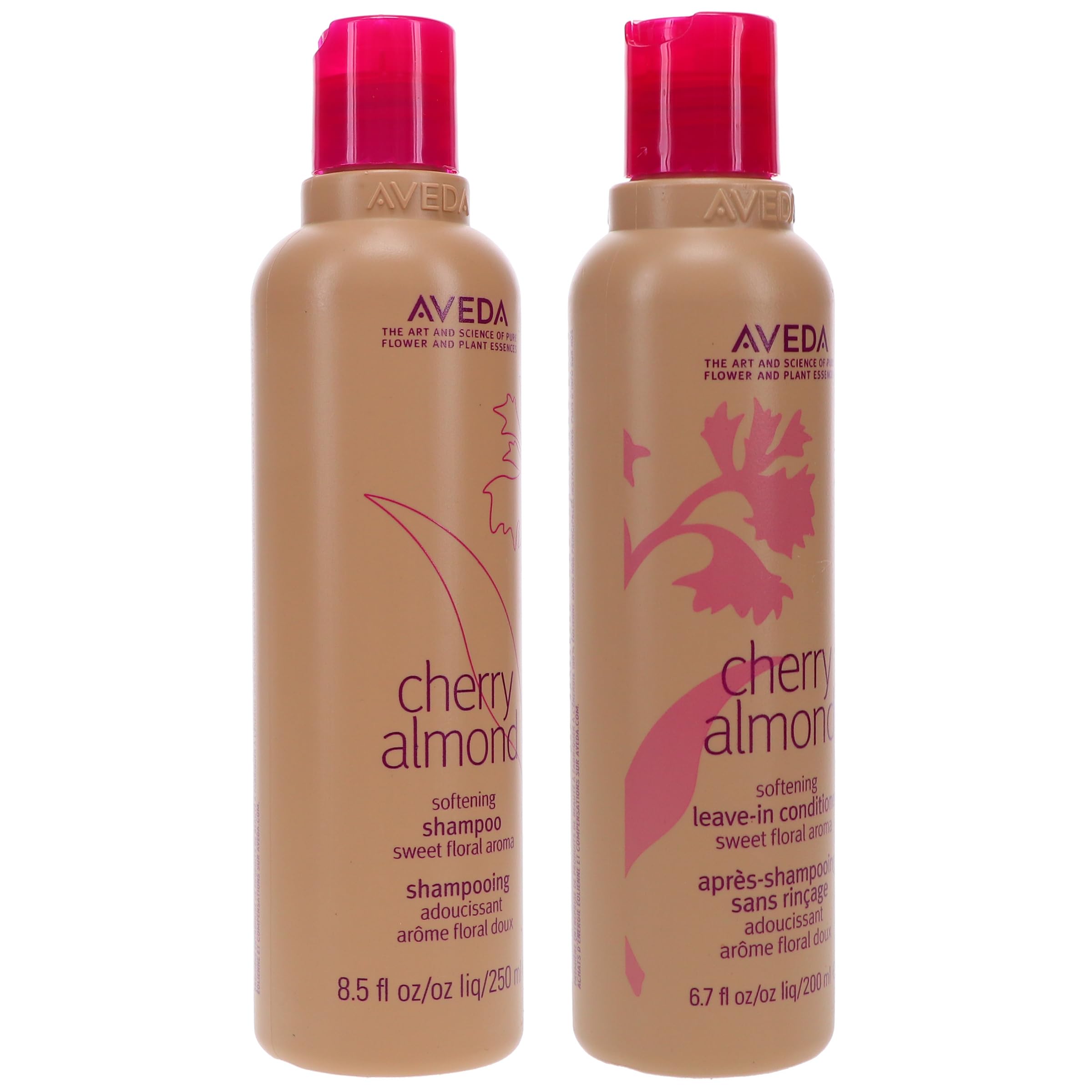 Aveda Cherry Almond Softening Shampoo 8.5 Oz & Leave in Conditioner 6.7 Oz