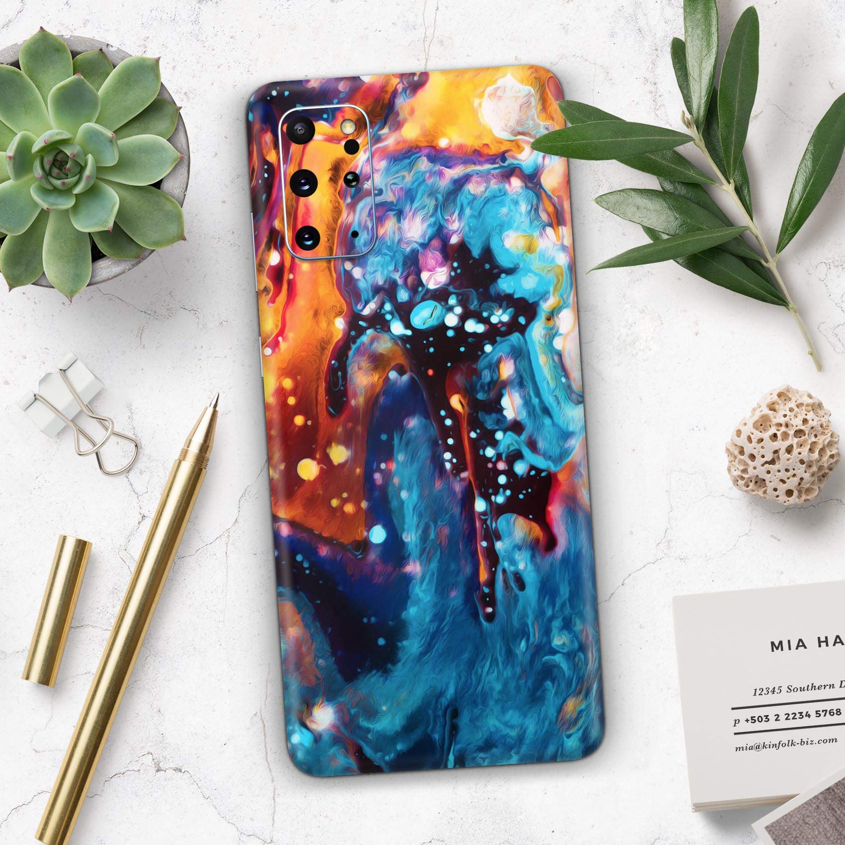 DesignSkinz Blurred Abstract Flow V12 Protective Vinyl Decal Wrap Skin Cover Compatible with The Samsung Galaxy S20 (Screen Trim & Back Glass Skin)