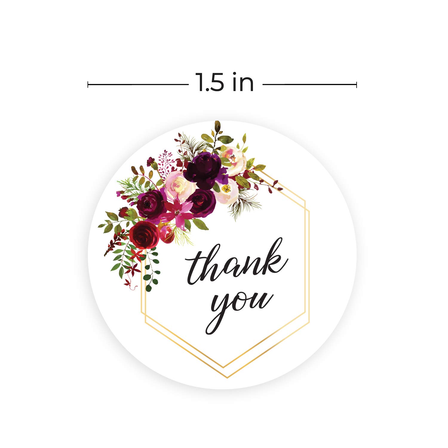 Fall Floral Frames Thank You Stickers / 4 Alternating Designs / 500 Boho Thank You Stickers / 1.5" Autumn Wedding Envelope Seals