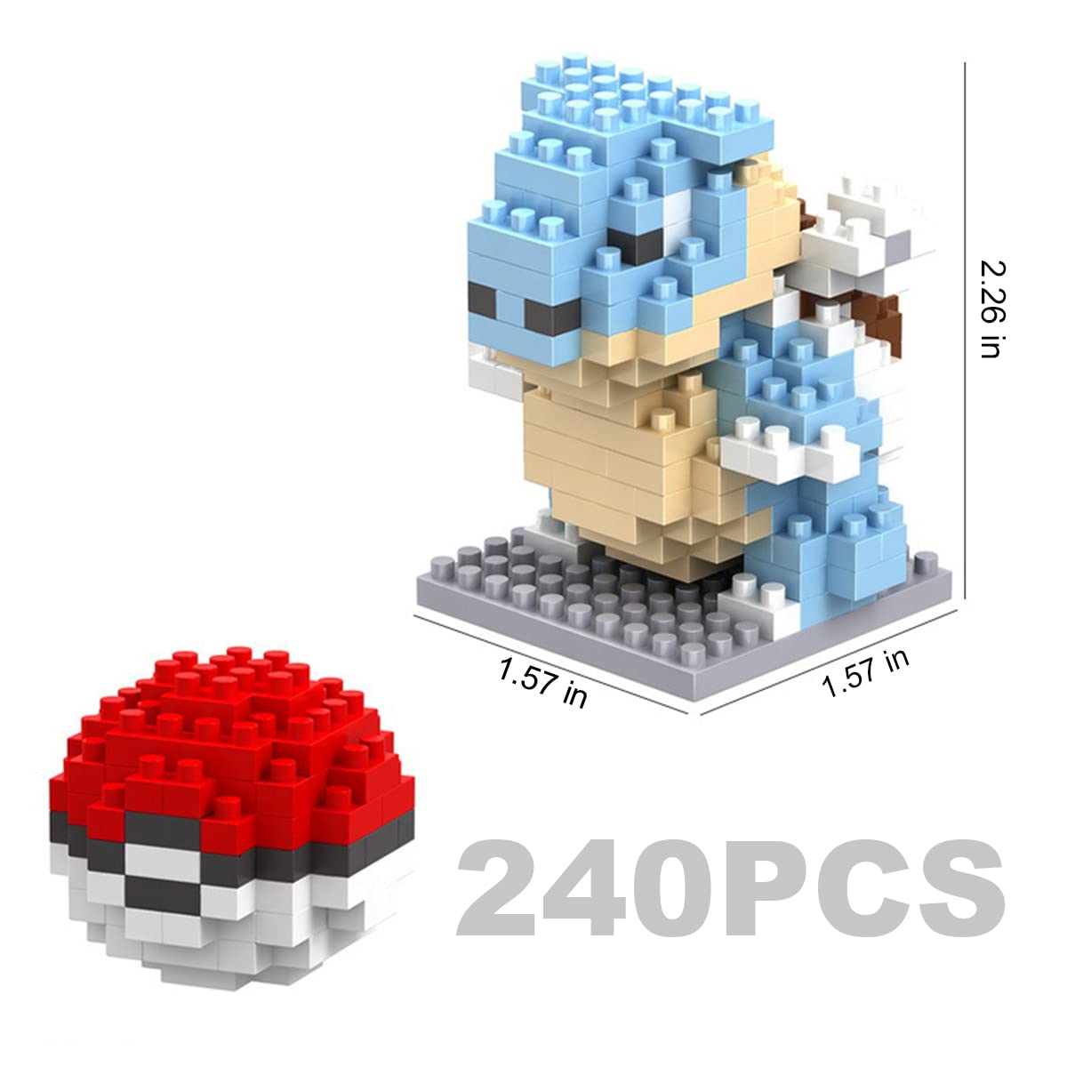 2 Sets 3D Mini Cute Anime Figures Collection Toys Kit Gifts for,Pocket Monster Micro Building Building Blocks Sets for Adults and Kids