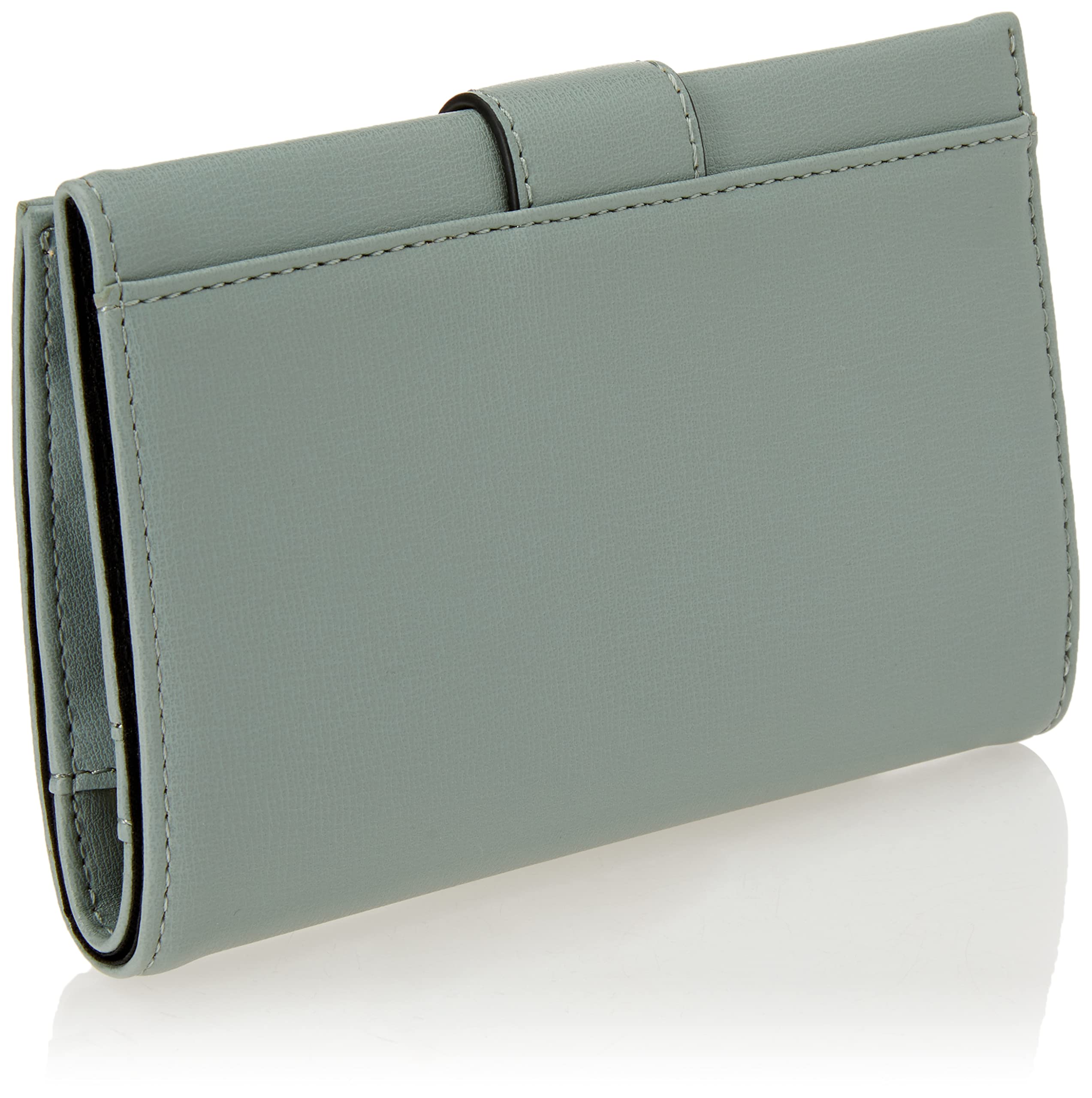 A|X Armani Exchange Women's Square Logo Flap Wallet, Magnesium, OS