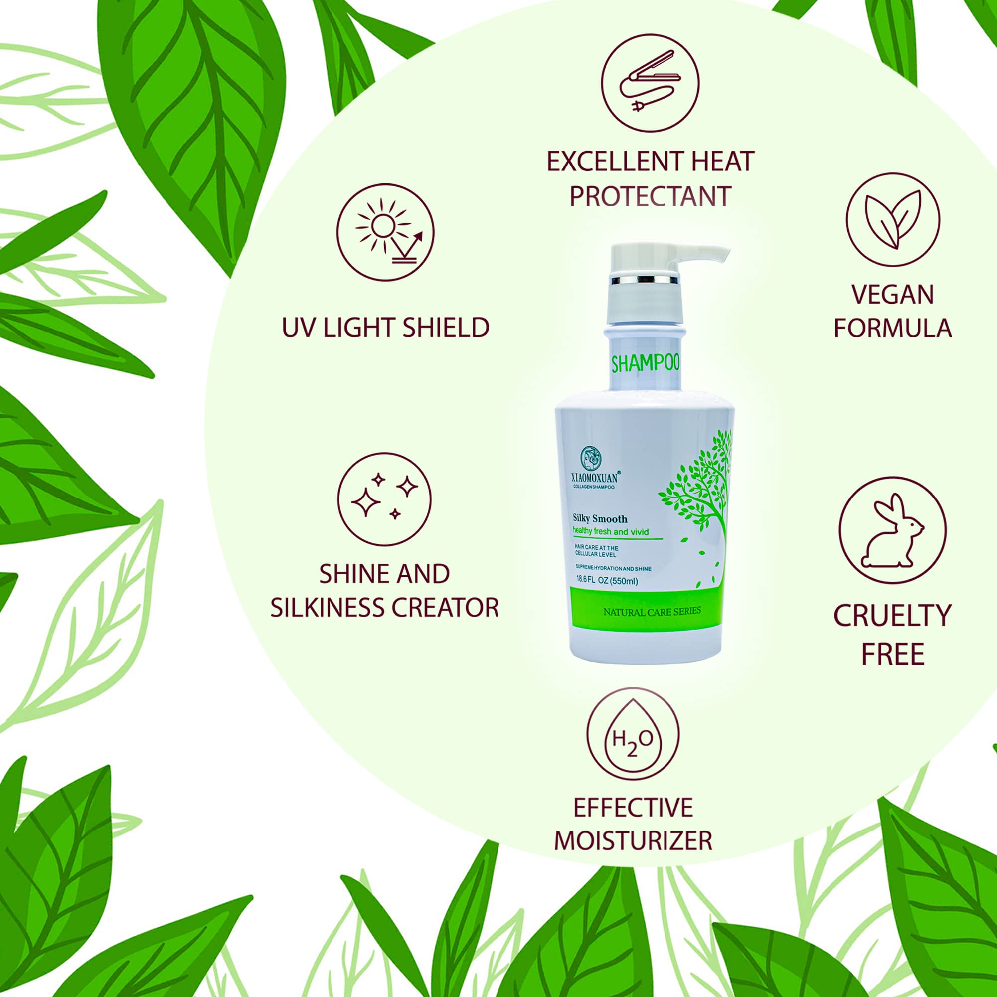Xiaomoxuan Organic Tea Tree Oil Shampoo - Moisturizing for Dry Hair, Scalp Treatment, Sulfate-Free - Collagen Bond for Oily Scalp and Ends