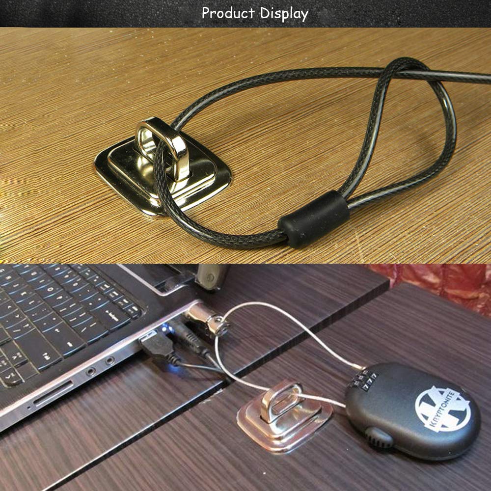 Security Anchor Base Plate for Keyed or Combination Cable Locks,Desk Mount Anchor Accessory for Cable Locks 2 Pack