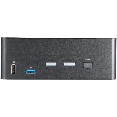 StarTech.com 2 Port Dual Monitor HDMI KVM Switch - 4K 60Hz Ultra HD HDR - Desktop 4K HDMI 2.0 KVM Switch with 2 Port USB 3.0 Hub (5Gbps) & 4X USB 2.0 HID, Audio - Hotkey Switching - TAA