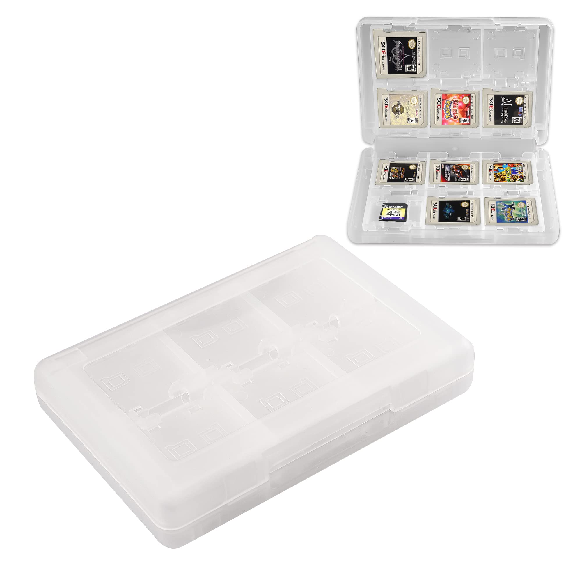 3DS Game Holder Card Case, 28-in-1 Game Holder Card Case Compatible with Nintendo NEW 3DS / NEW 3DS XL / 3DS / 3DS XL / DSi / DSi XL / DS / NEW 2DS /NEW 2DS XL / 2DS/ 2DS XL Catridge Storage Box (White)