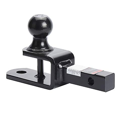 HITOWMFG 3-in-1 ATV Towing Hitch Ball Mount Adapter with 2" Ball,1-1/4 inch Solid Shank