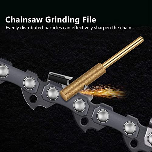 20Pcs Chainsaw Sharpener Burr Grinding Head Rotating File Sharpening Tool Set Kit(Silver 4mm) Abrasive Tool (4.8mm)