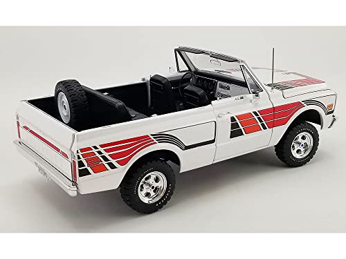 1972 Chevy K5 Blazer White with Graphics Feathers Edition Limited Edition to 852 Pieces Worldwide 1/18 Diecast Model Car by Acme A1807705