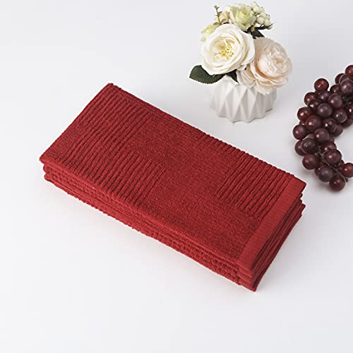 Anyi Dish Towels for Kitchen, Absorbent Cotton Kitchen Towels for Drying Dishes, Terry Tea Towels for Cleaning Set of 3, 16x26 Inches