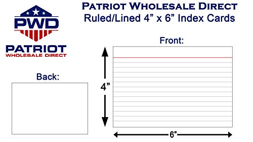 50 Blank 4"x6" Heavy Duty 14PT Ruled/Lined Postcards (Index Cards)