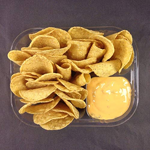 50 Plastic Nacho Trays Disposable | Large 6.5 X 5 β 20 oz Nacho Containers | Bulk Carnival Food Chips Container | 2 Compartment Concession Stand Trays | Clear Snack Bowls Plates Holder Party Supplies