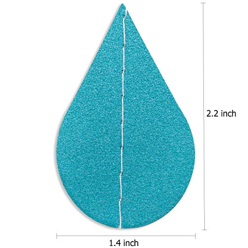 AUEAR, Raindrop Garland Blue Paper Raindrop Garland Decorations for Decor (4 Pack)