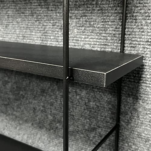 Abrihome® Hanging Wall Wood Shelf, 3 Tier Floating Wall Shelves with Metal Bracket Storage Plant Shelves Decor for Kitchen Bathroom Living Room Bedroom Office(Black)