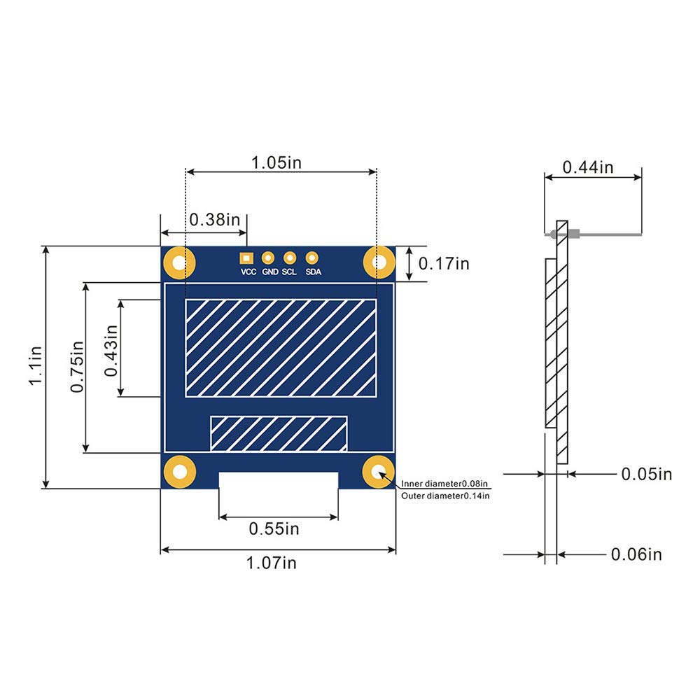 ACEIRMC 4pcs 0.96 Inch OLED Module 12864 128x64 SSD1315 Driver IIC I2C Serial Self-Luminous Display Board Compatible with Arduino Raspberry PI (Blue)
