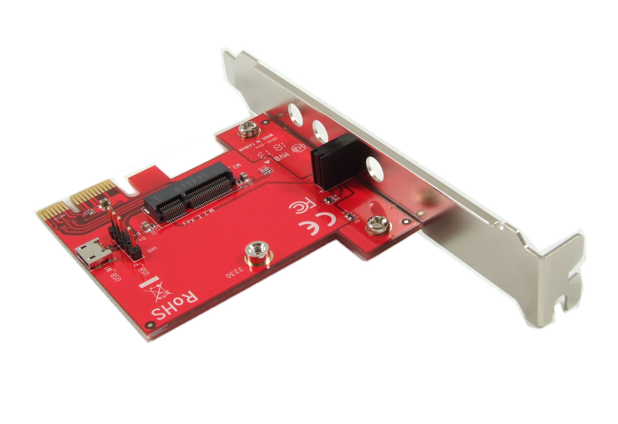 Ableconn PEXM2150E PCI Express x1 Adapter Card with M.2 Key E Socket - Support M2 E Key or A-E Key WiFi or Bluetooth Module