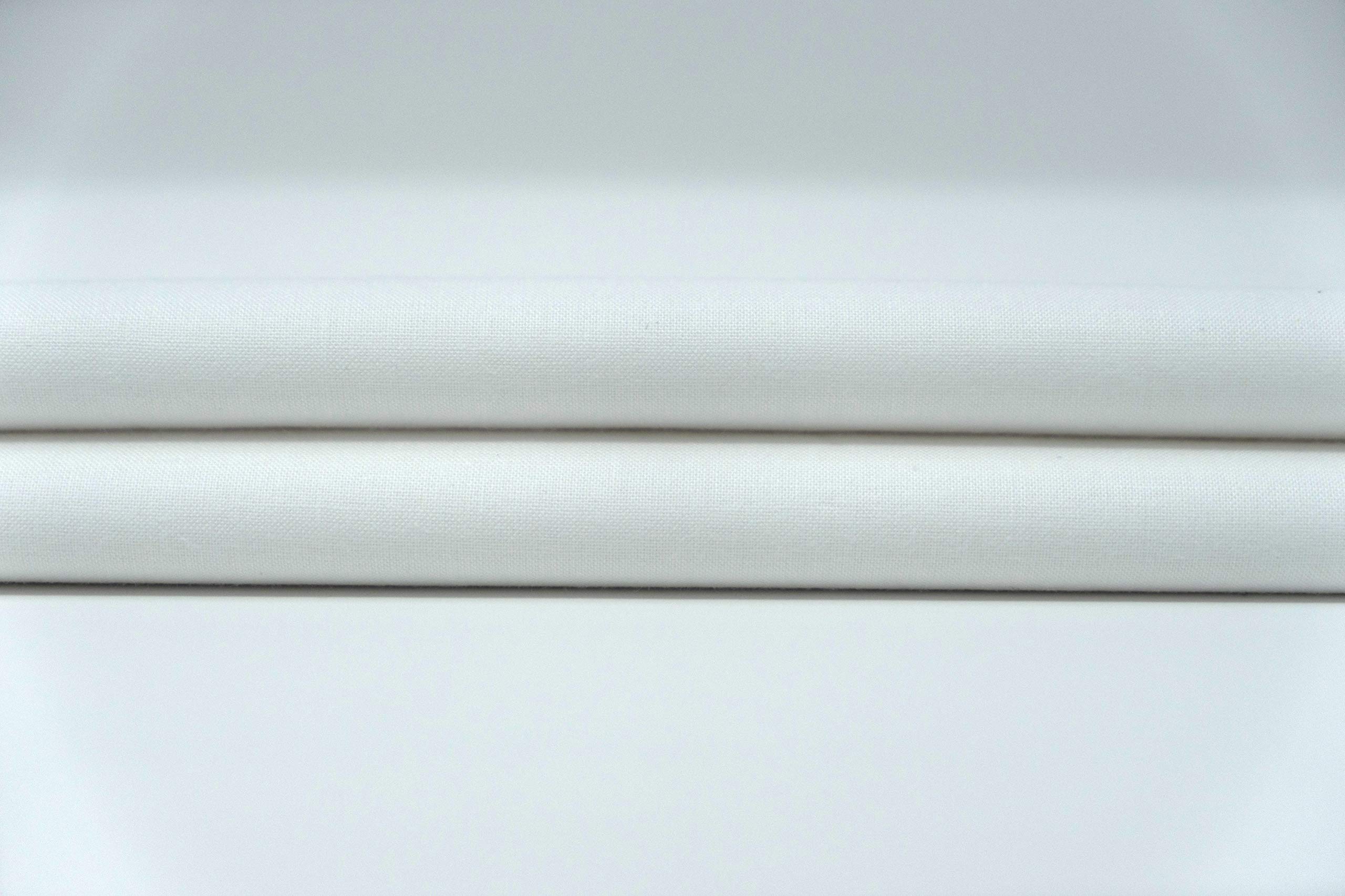 100% Cotton 118/120" Wide Muslin. Sold by Yard, Bleached, White