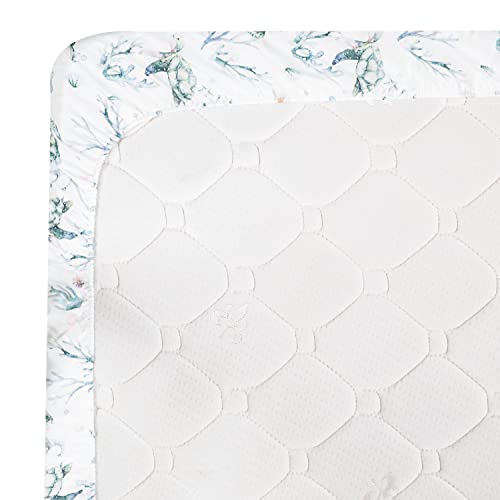 3PCS Crib Bedding Set Baby Minky Blanket Nursery Bed Skirt Set for Baby Girls & Boys(Green sea Turtle,3pc Set)