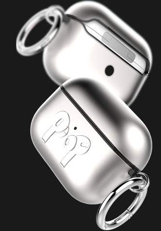 HALLEAST Compatible AirPods Pro 2 Case 2022, Alloy Metal Cover Hard Protective Skin with Keychain Clip for AirPods Pro 2/ Pro, Front LED Visible, NOT Support Wireless Charging, Silver