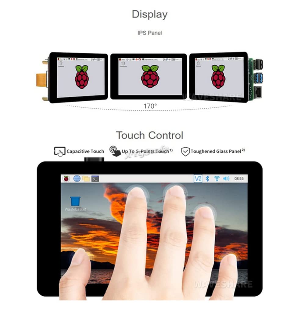 4inch IPS Capacitive 480×800 Touch Display LCD for Raspberry Pi 4B/3B+/3A+ CM3+/4 with DSI Interface Fully Laminated Screen Monitor @XYGStudy