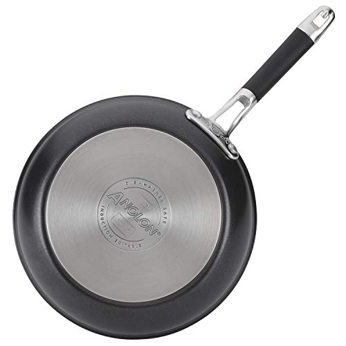 Anolon Smart Stack Hard Anodized Nonstick Frying Pan Set / Skillet Set - 8.5 Inch and 10 Inch, Black