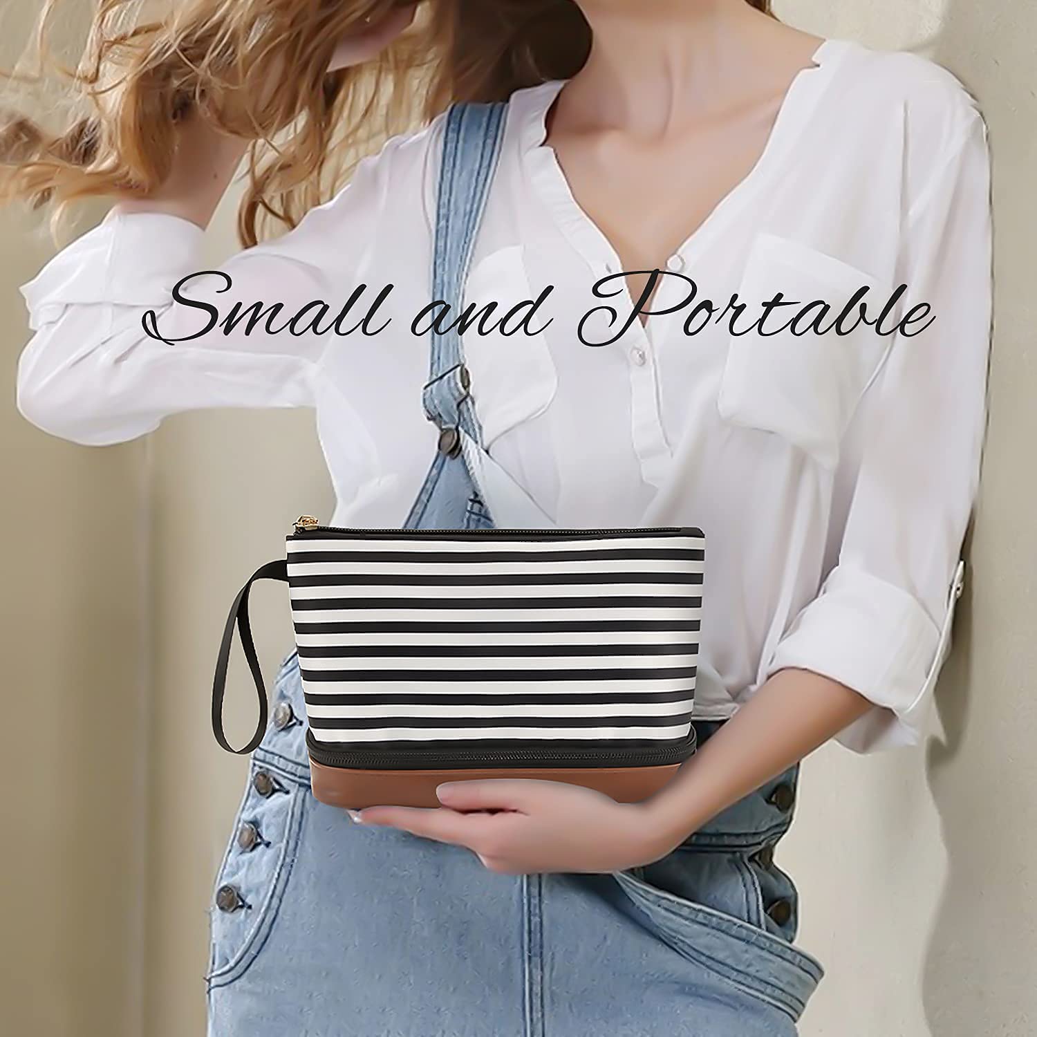 Ethereal Makeup Bag for Purse, Small Makeup Organizer Bag Travel Makeup Bag for Women Makeup Pouch Waterproof Makeup Brush Holder