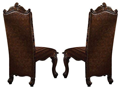 ACME FURNITURE Versailles 2-Tone Light Brown and Cherry Oak Side Chair Set of 2
