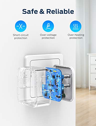 USB Wall Charger for iPhone iPad, 2-Pack iClever Dual Port 24W Travel Tablet Phone Charger Adapter with SmartID for iPhone11/ Pro/iPhoneX/iPhone XR/8/7/6/Plus, iPad Pro/Air 2/Mini 3/Mini 4 and More